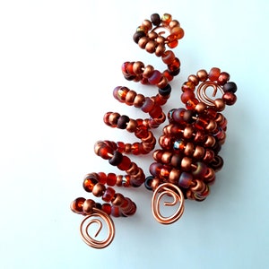 Copper Colored Beaded Loc Coil, Loc Jewelry, Dreadlock Coil, Beaded ...