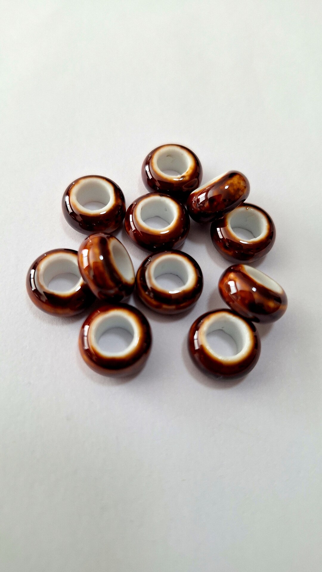Set of 11 Ceramic Loc Beads, 5mm Holes, Craft Beads, Loc Jewelry, Braid ...