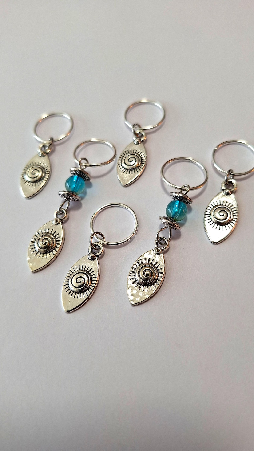 Set of 6 Evil Eye Loc Rings, Braid Rings, Braid Jewelry, Silver Loc ...