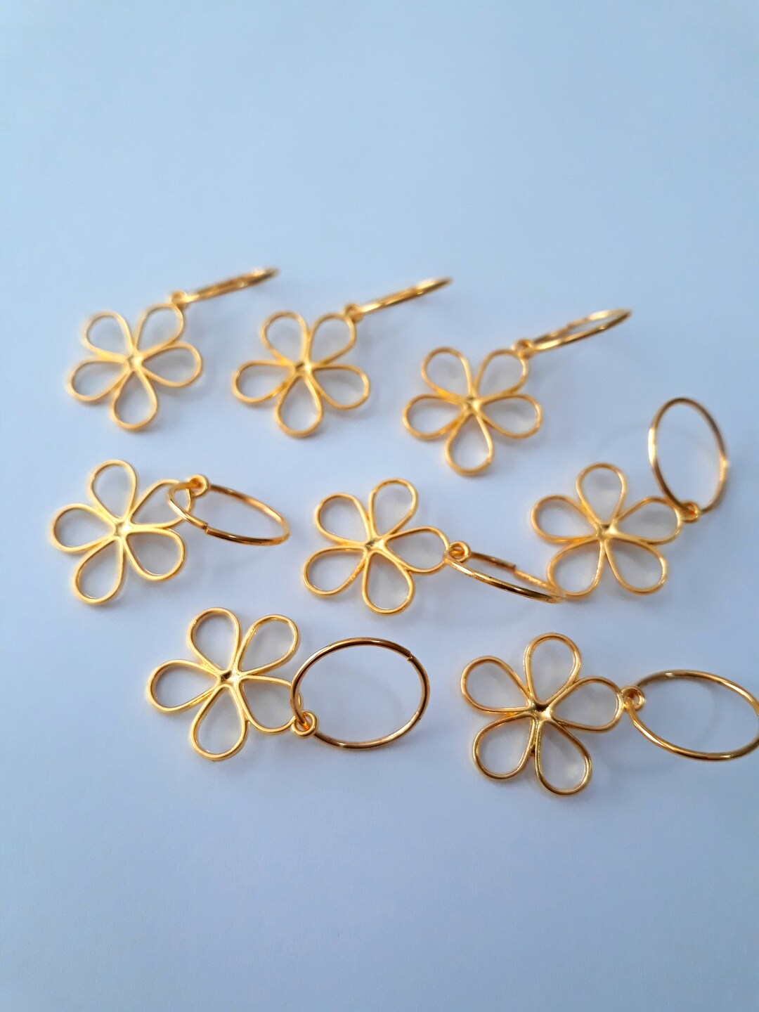 Set of 8 Brass Flower Braid Rings, Hair Rings, Loc Rings, Loc Jewelry ...