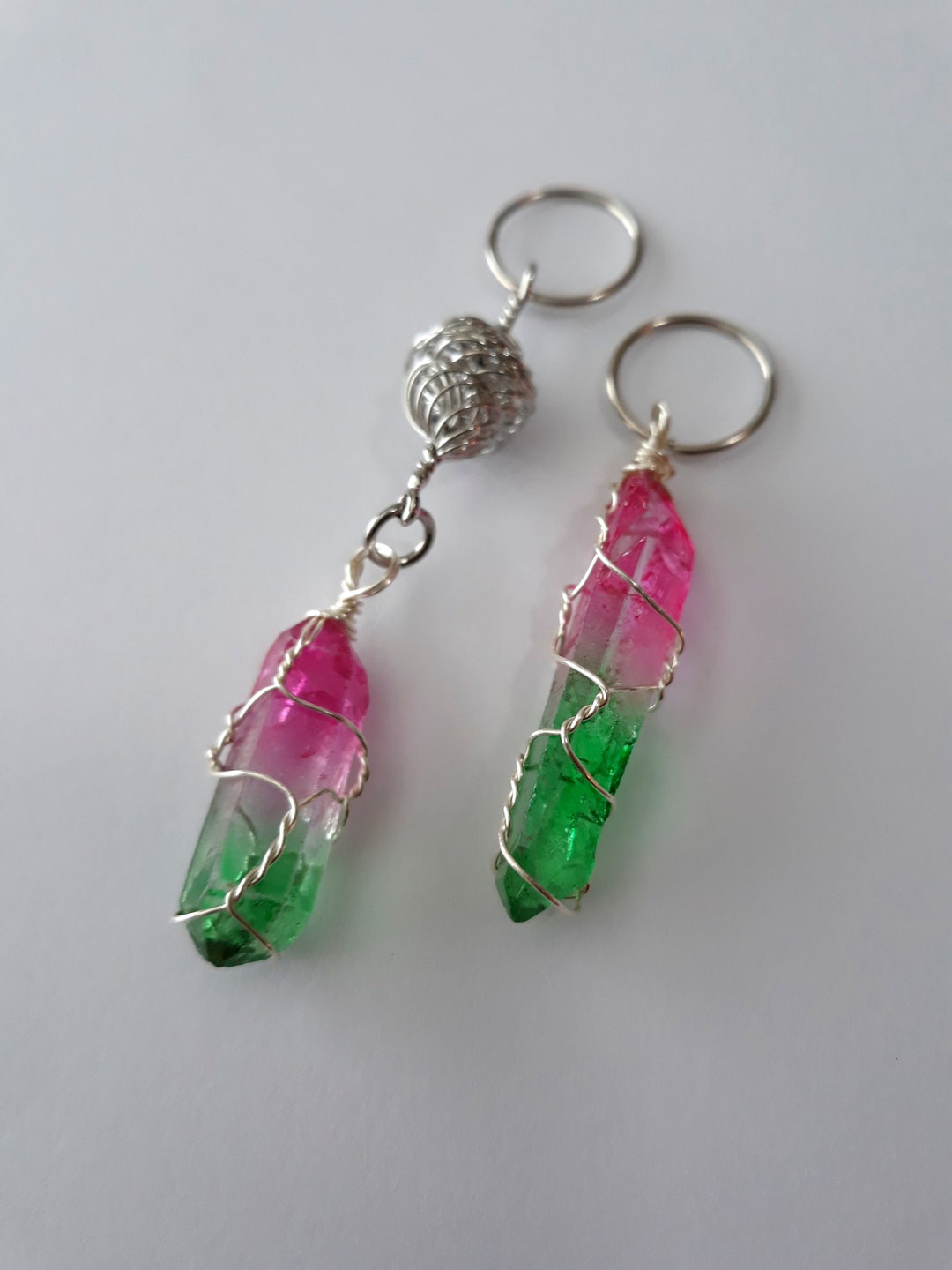 Dyed Ombre Crystal Loc Rings, Braid Rings, Gemstone Hair Jewelry ...