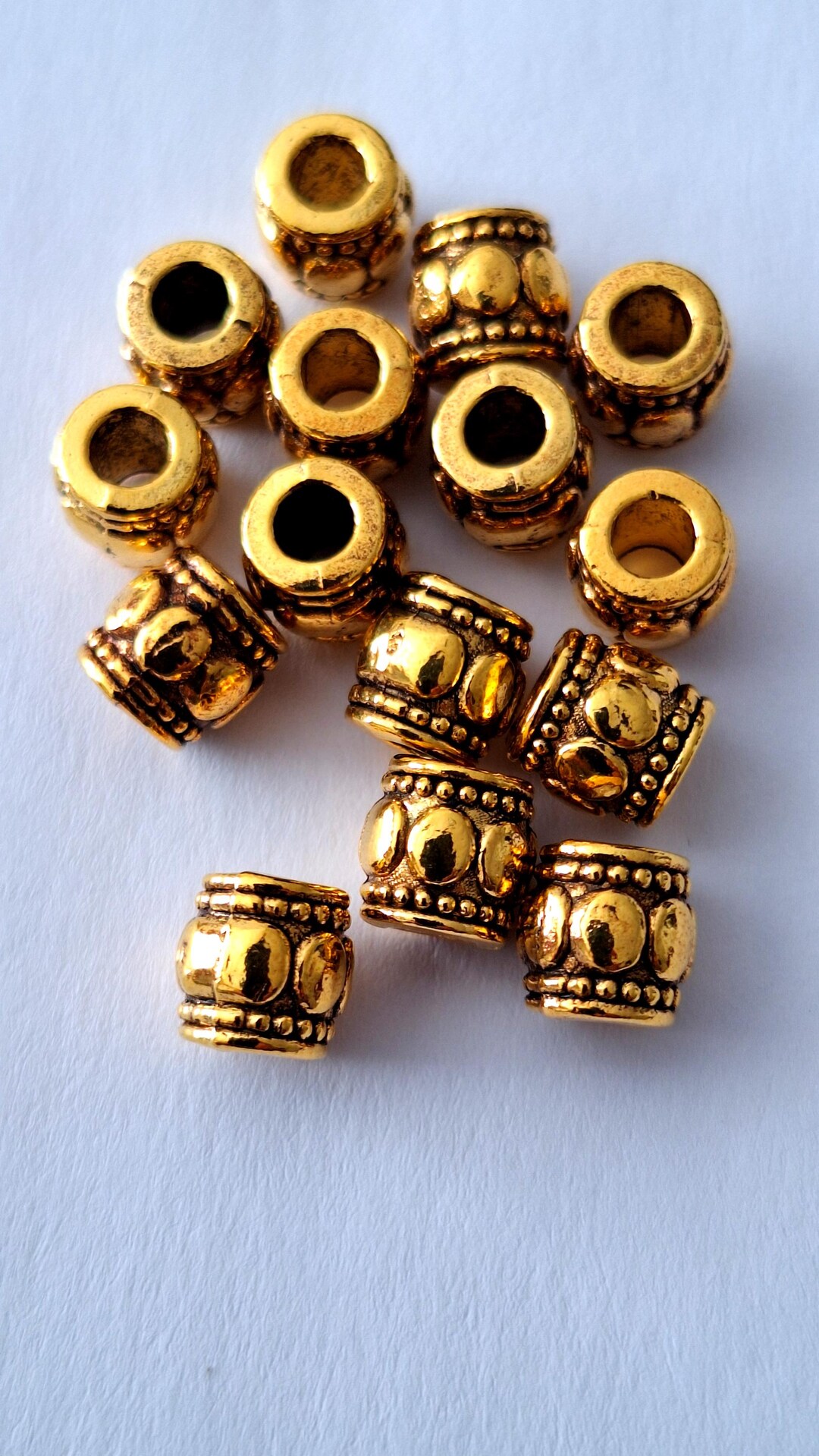 Set of 15 Gold Plated Sister Loc Beads, 3mm Holes, Loc Jewelry, Braid ...