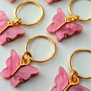 7 Mauve Butterfly Hair Rings, Loc Rings, Braid Rings, Hair Accessories ...