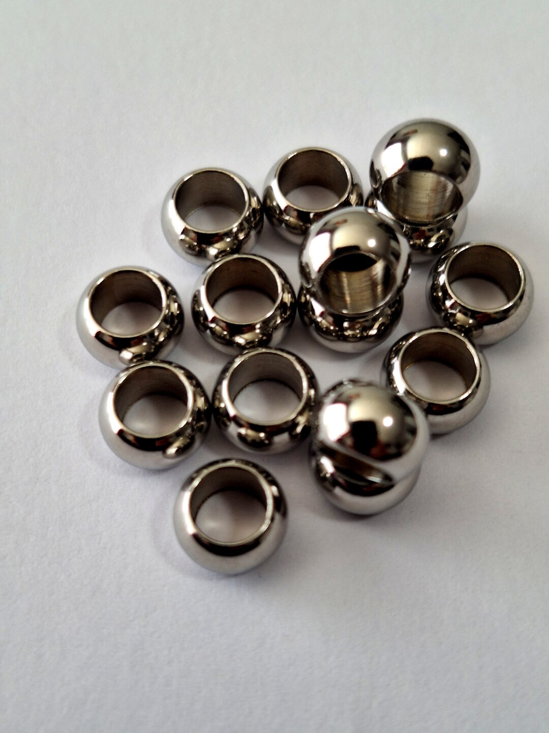 Set of 15 Stainless Steel Small Loc Beads, 5mm Hole, Loc Jewelry, Small ...