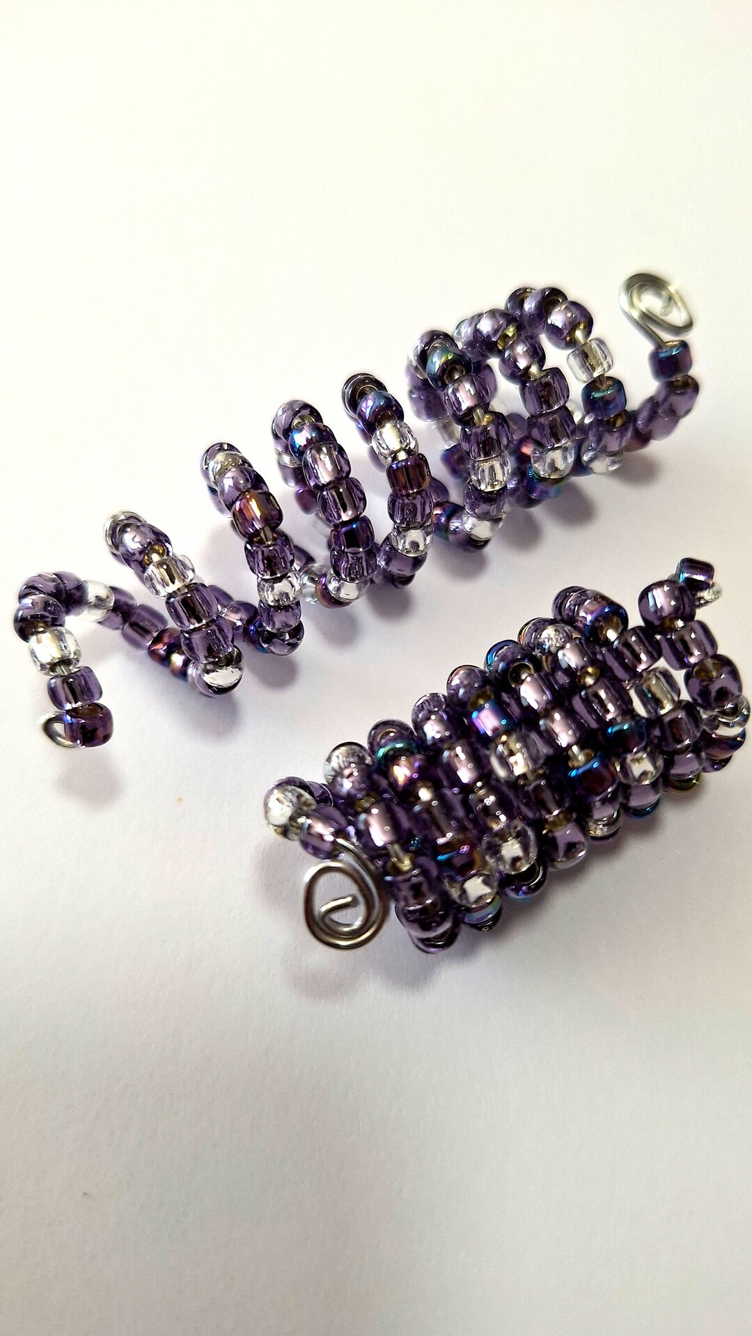 Deep Purple Beaded Loc Coil, Loc Jewelry, Dreadlock Bead, Braid Coil ...