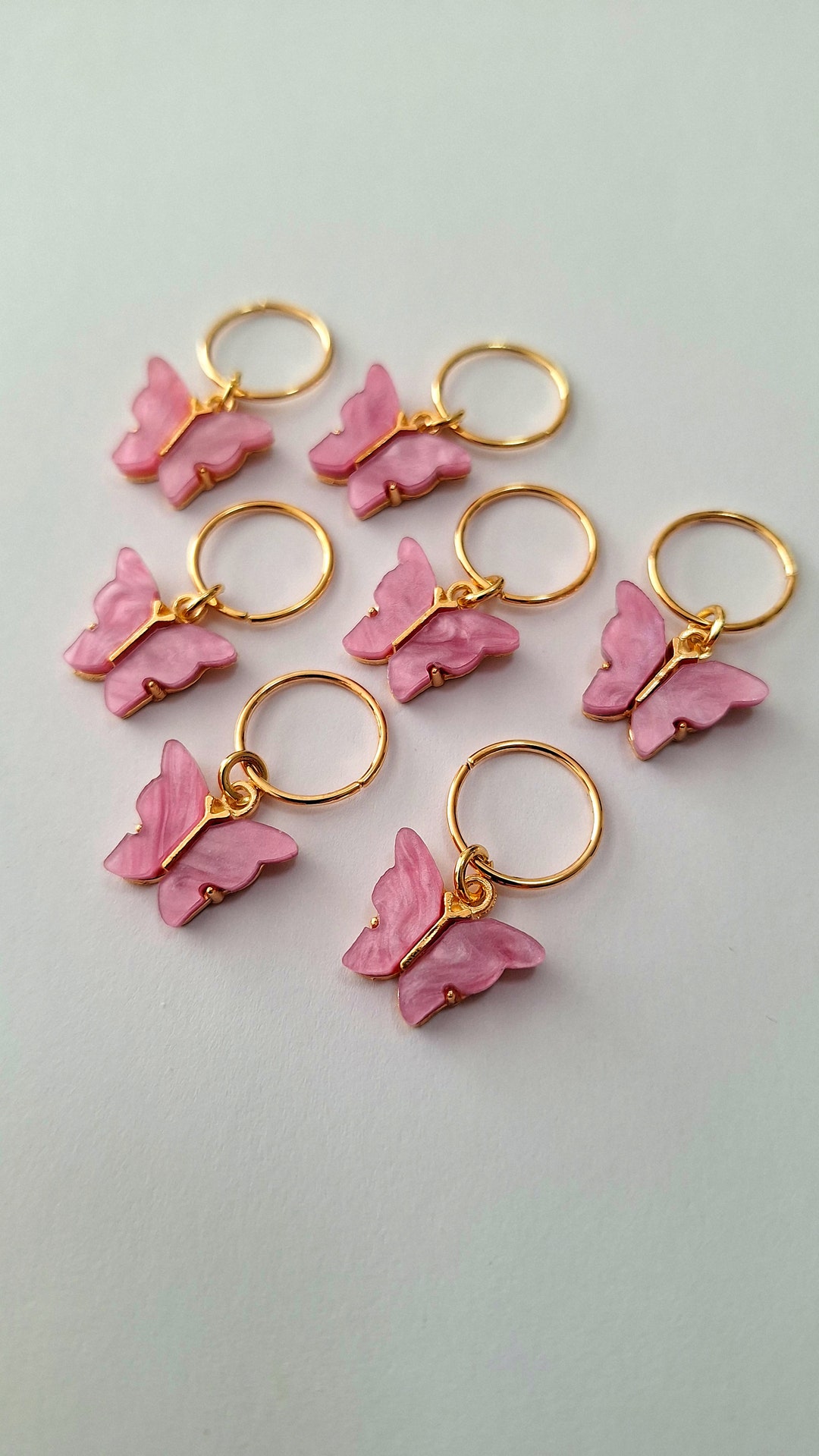 7 Mauve Butterfly Hair Rings, Loc Rings, Braid Rings, Hair Accessories ...