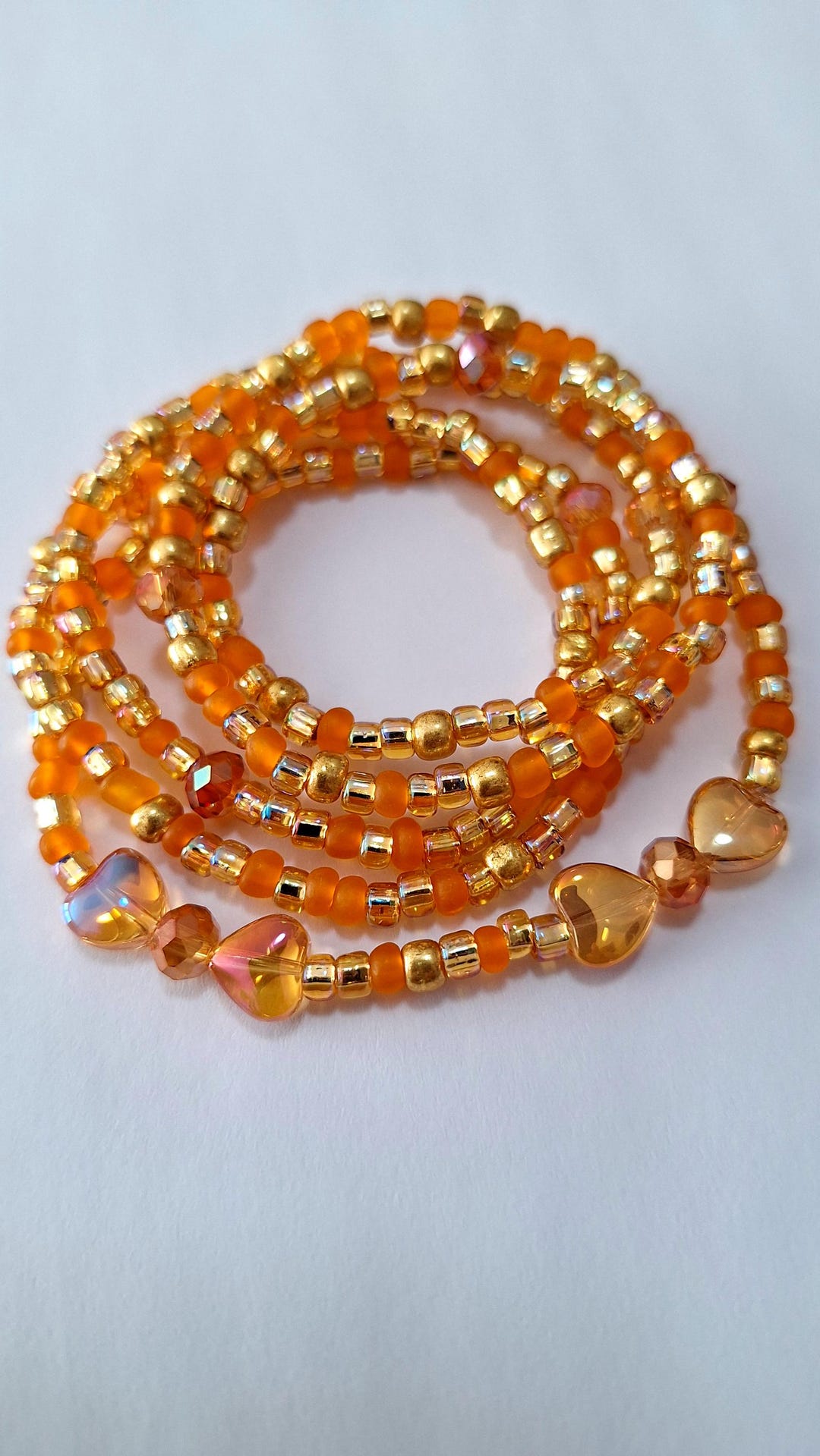 Electroplated Hearts Waist Beads, Stretch, Waist Chain, Body Jewelry ...