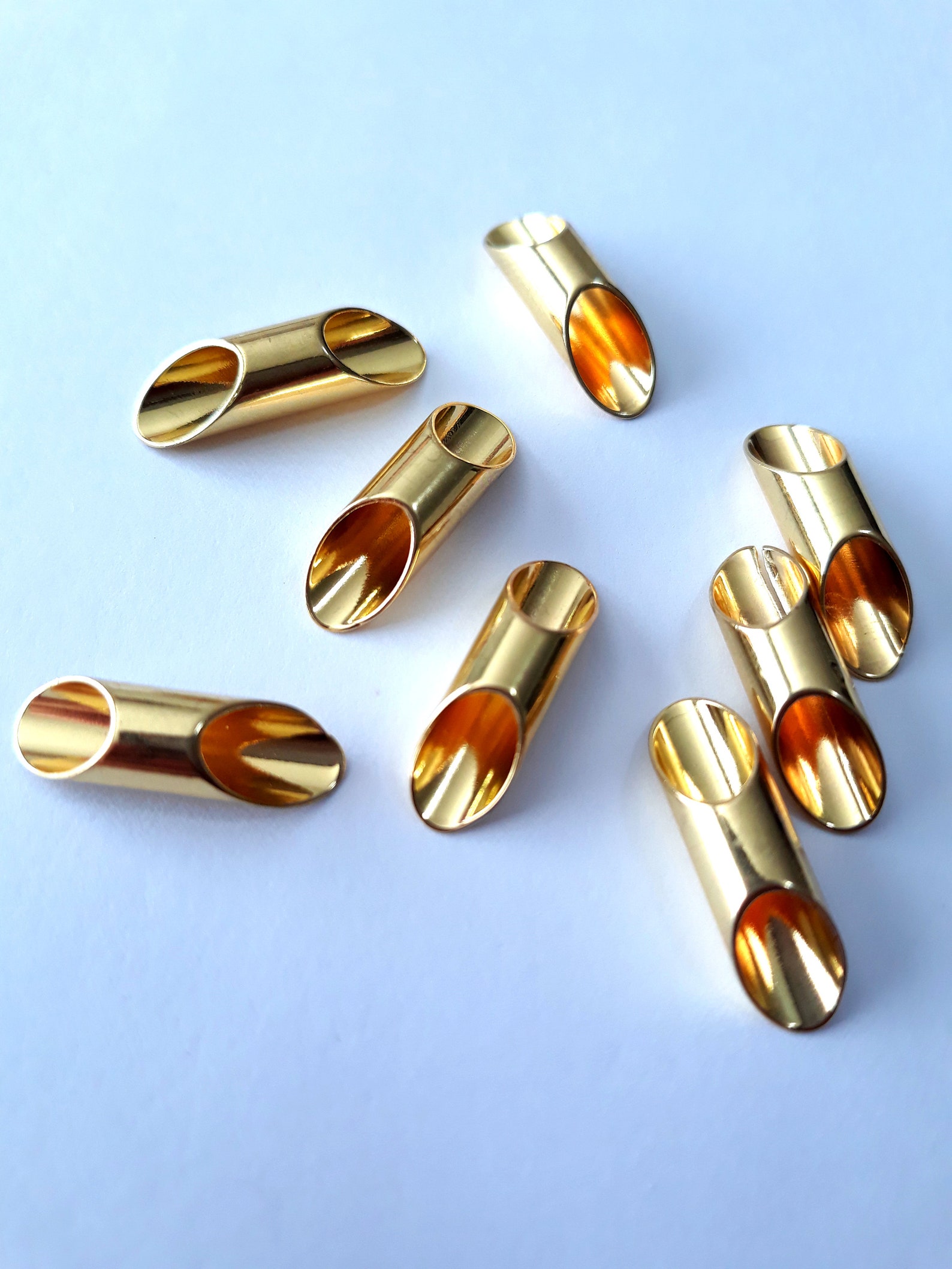 Set of 8 Gold Brass Loc Tubes 6mm Hole Sister Locs - Etsy