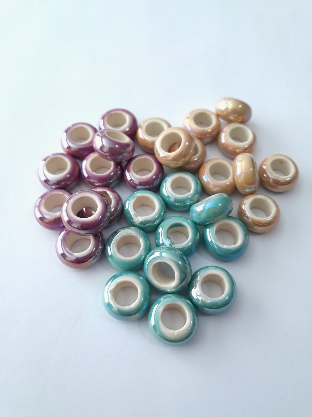 10 Piece Porcelain Loc Bead Set, Loc Jewelry, Braid Beads, Braid ...