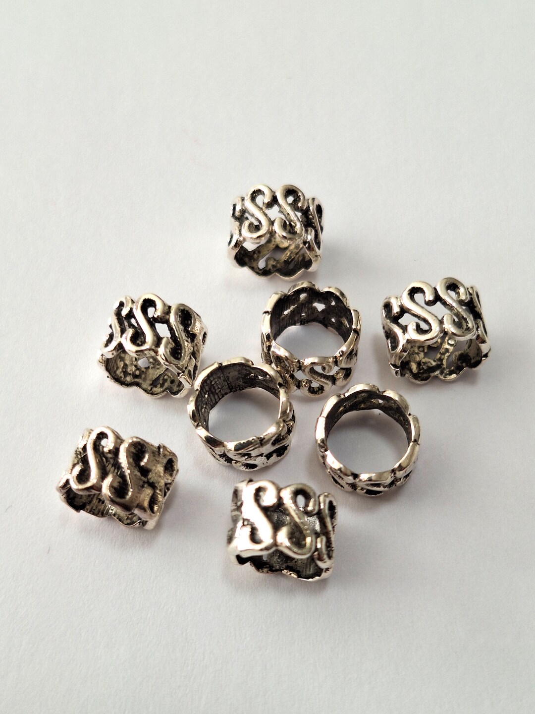 Set of 8 Beads for Small Locs, Pencil Size, 8 to 9mm Holes, Macrame ...