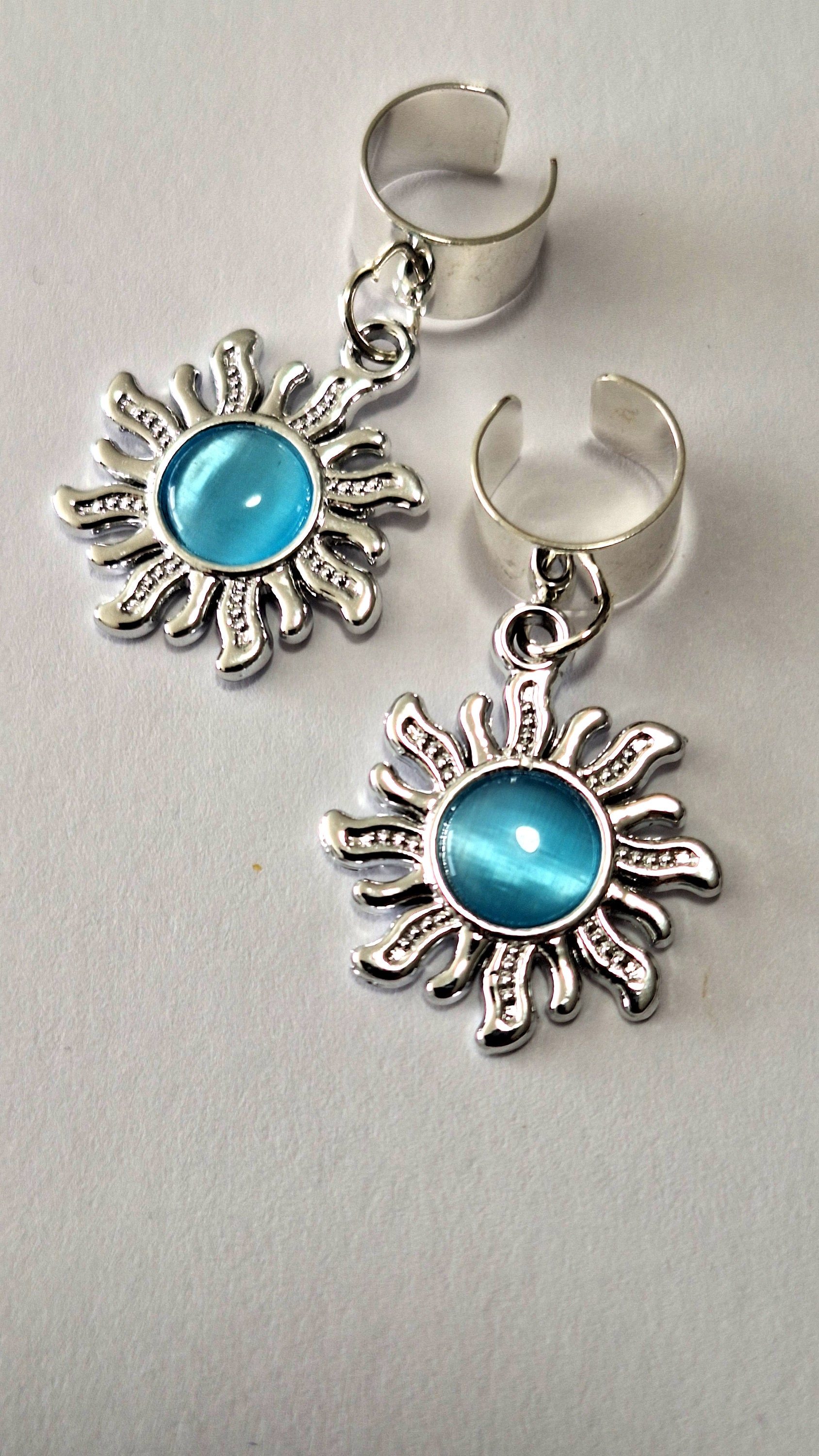 Set of 2 Blue Crystal Loc Cuffs, Loc Jewelry, Braid Jewelry, Braid Cuff ...