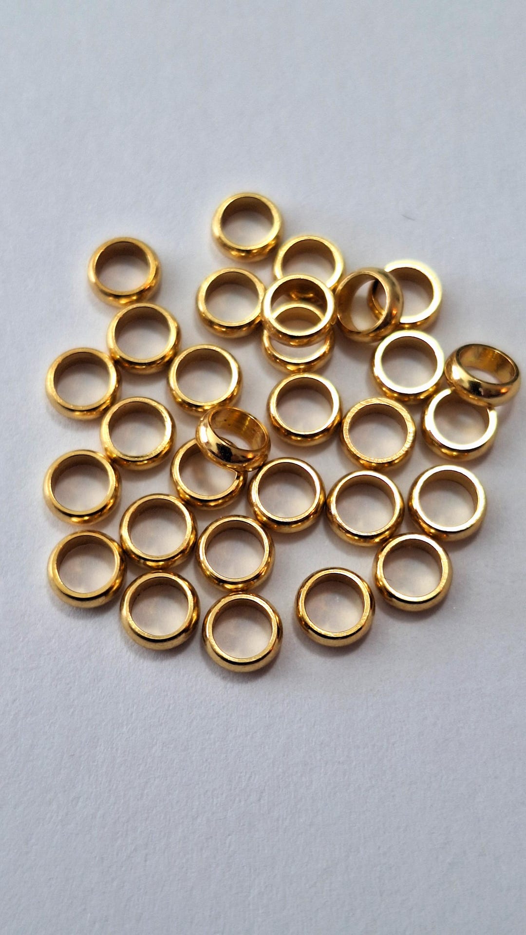 Very Tiny Brass Micro Loc Beads, 3mm Holes, Set of 30, Spacer Beads ...