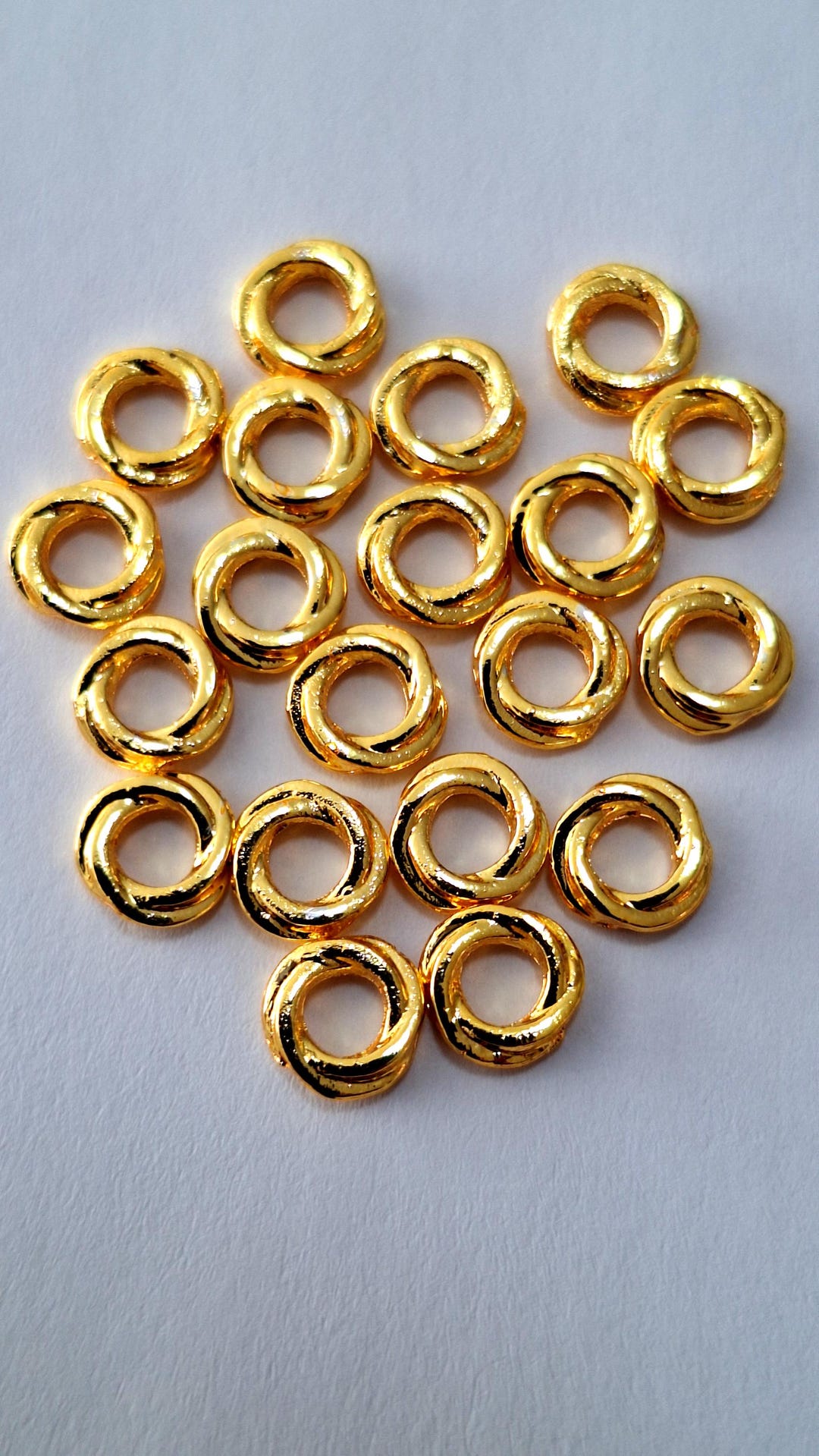 Set of 20 Sister Loc Beads, Twisted Beads, Spacer Beads, 3.5mm Holes ...