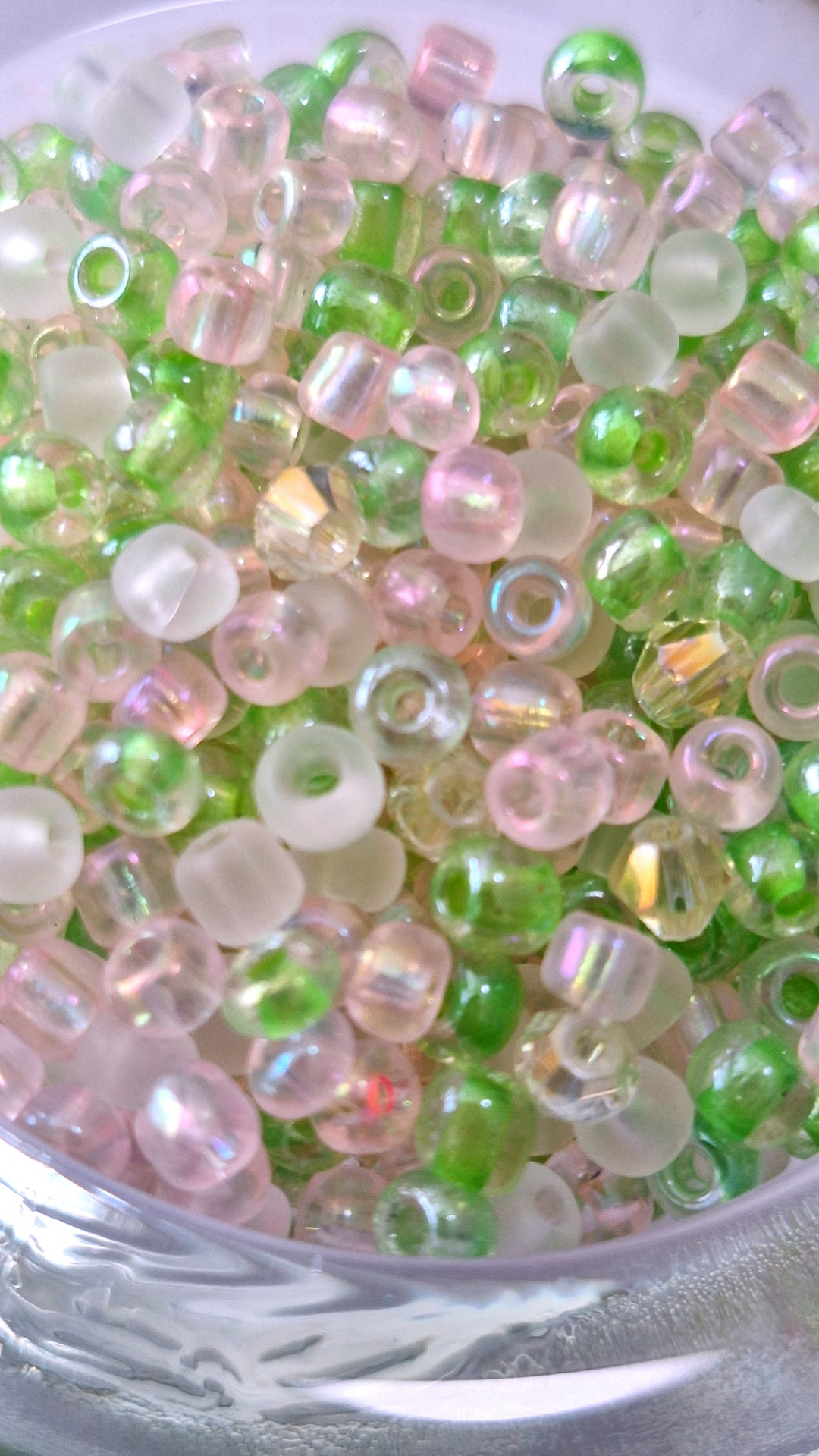 6/0 Pastel Mint Seed Bead Mix, 50 Grams, 4mm Glass Beads, Czech Glass ...