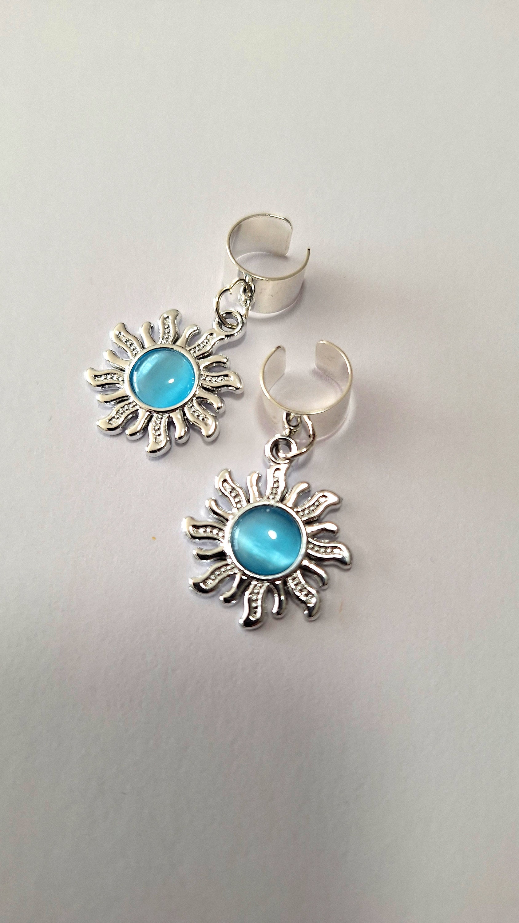 Set of 2 Blue Crystal Loc Cuffs, Loc Jewelry, Braid Jewelry, Braid Cuff ...