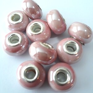 Set of 10 Porcelian Pink Loc Beads, 5mm Hole, Sister Locs, Microlocs ...