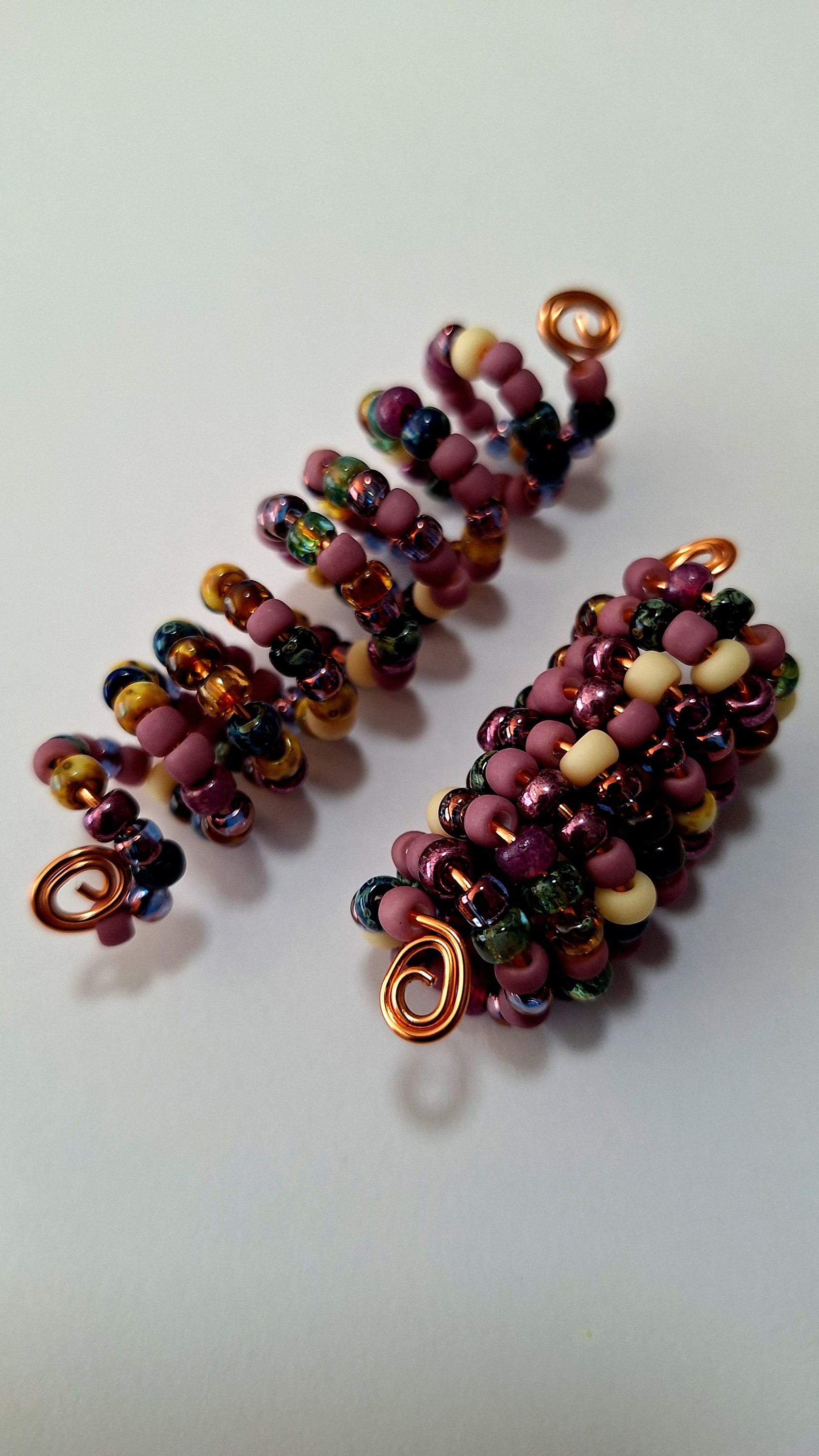 Mauve and Purple Picasso Beaded Loc Coil, Loc Jewelry, Braid Jewelry ...