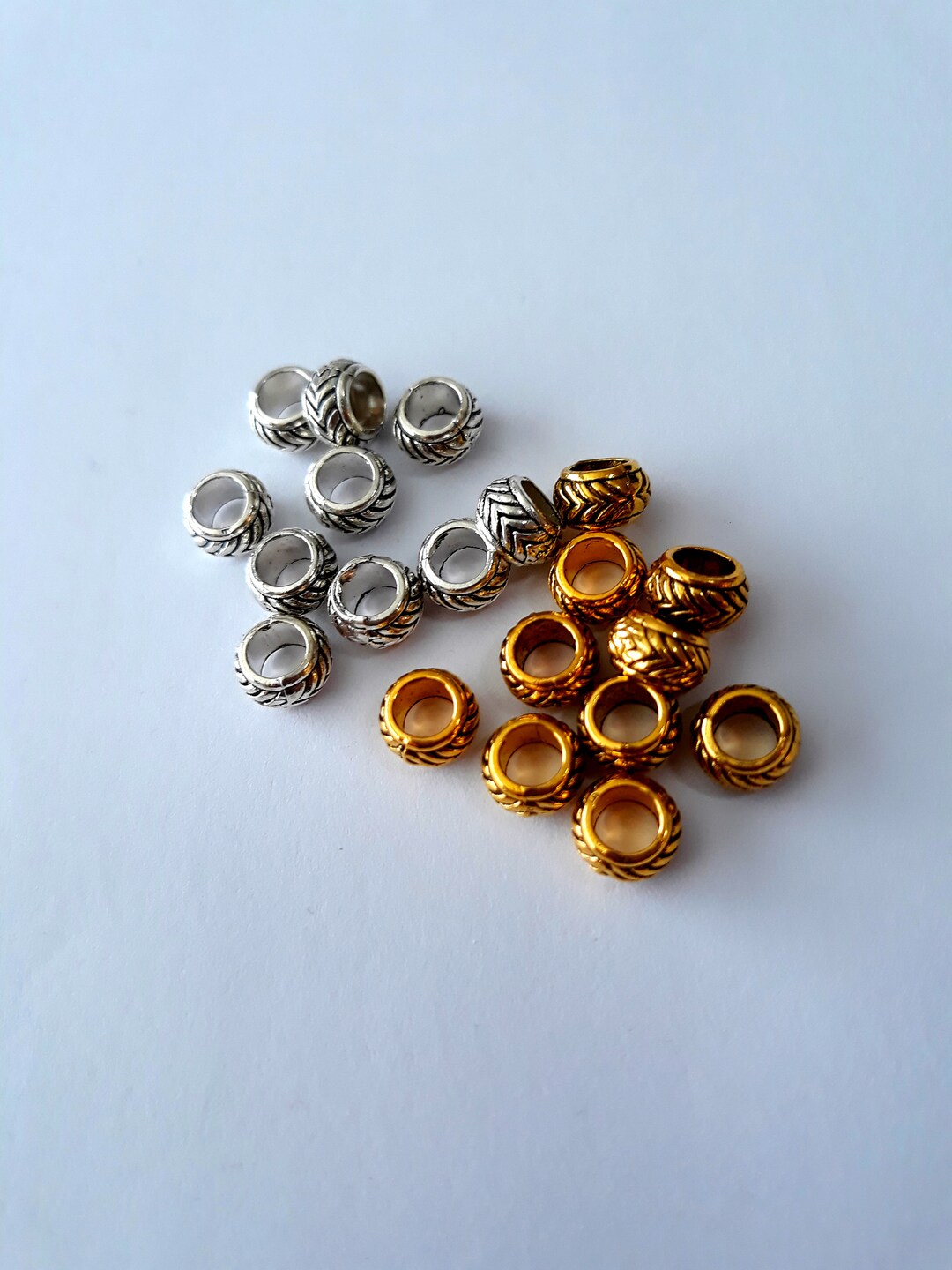 Set of 10 Sister Loc Beads, Gold or Silver, Micro Loc Beads, 3.5mm ...