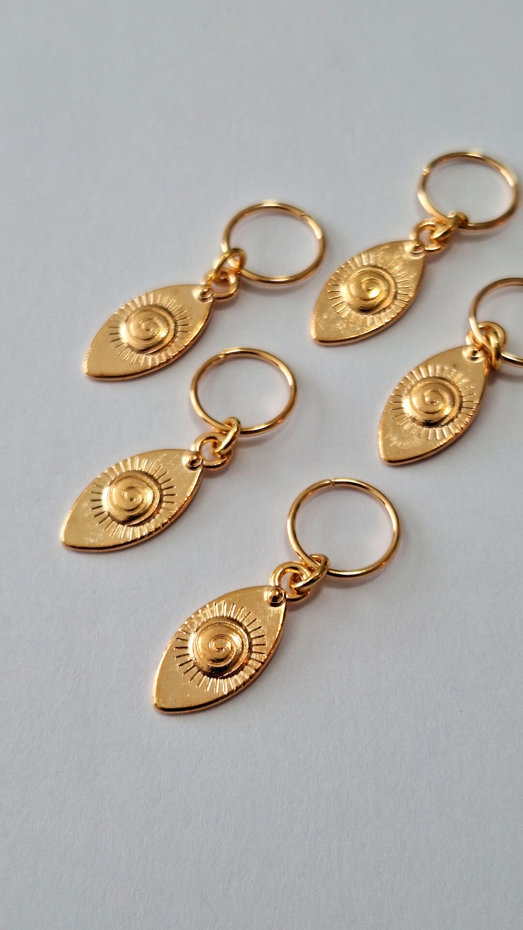 Set of 5 Gold Spiral 'evil Eye' Loc Rings, Braid Rings, Loc Jewelry ...