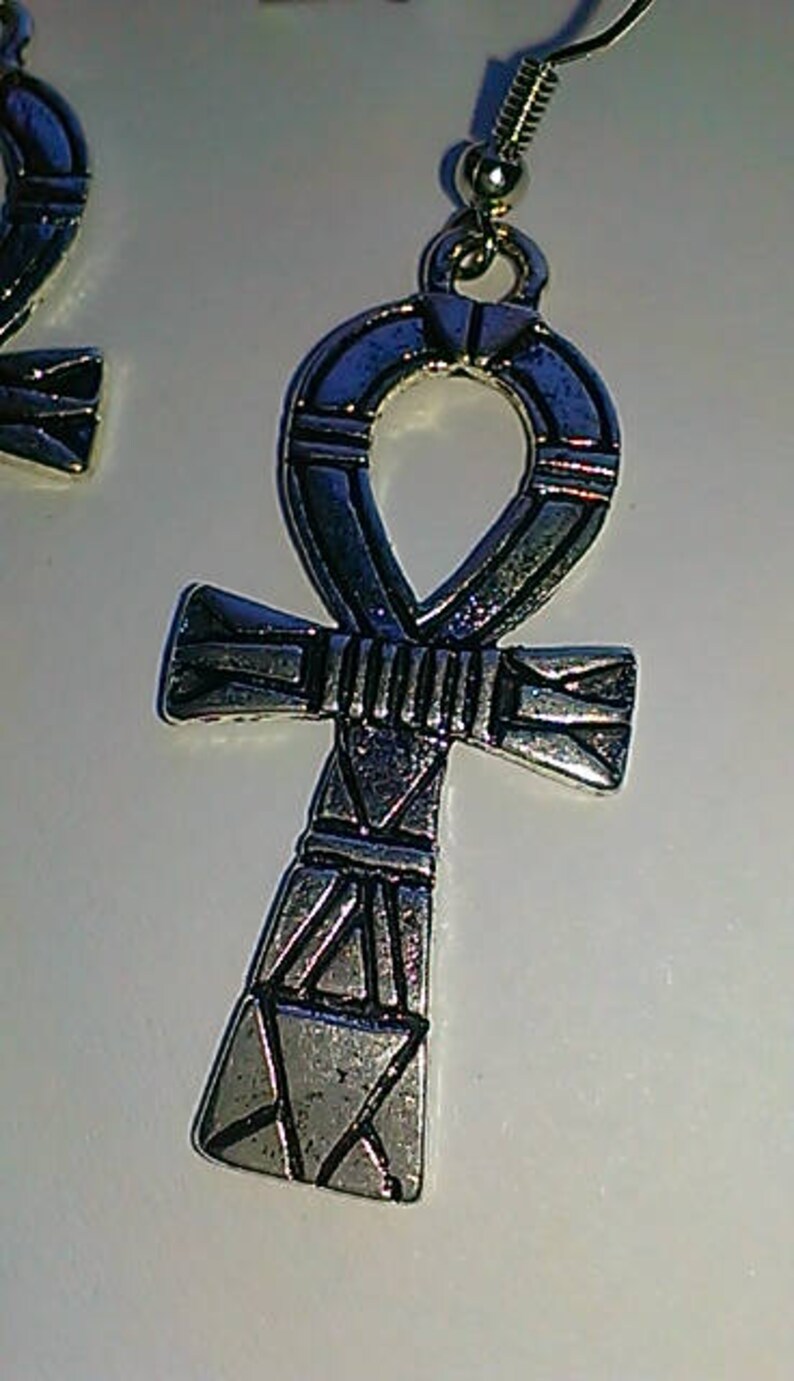 Silver 'ankh' Earrings Silver Ankh Dangle Egyptian - Etsy