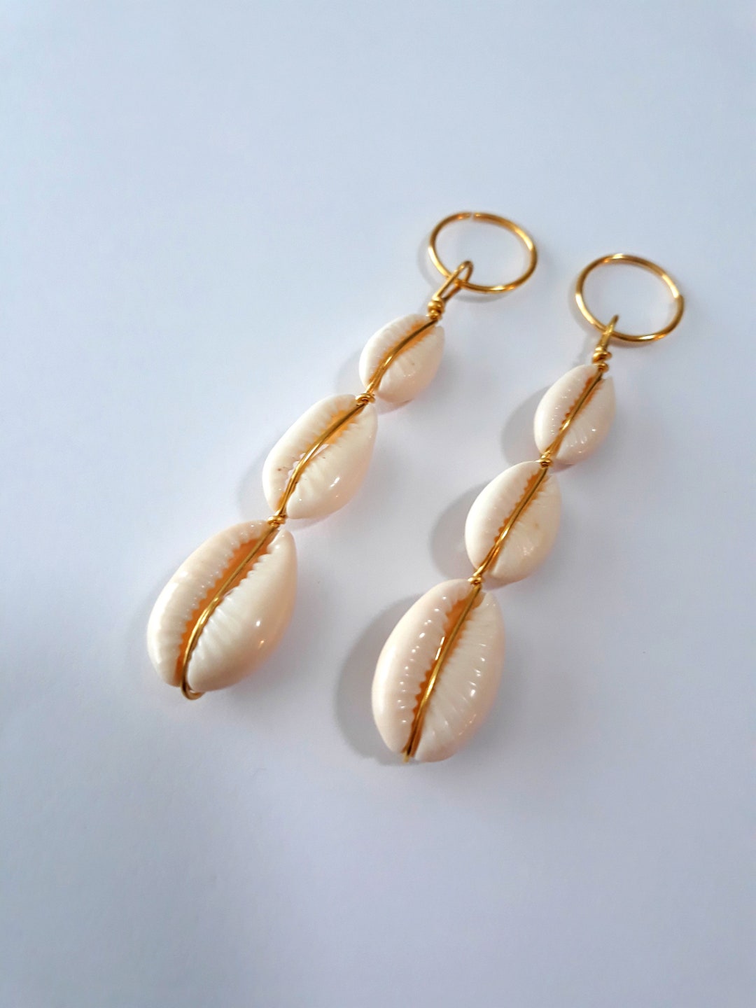 Set of Two Cowrie Shell Loc Rings, Hair Accessories, Hair Rings, Loc ...
