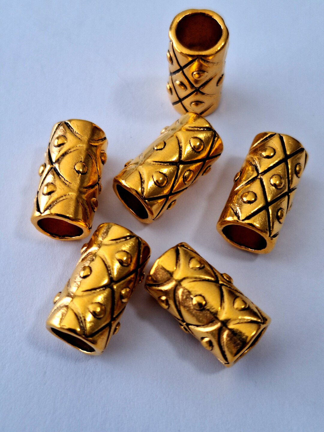 Set of 6 Etched Loc Tubes, Loc Beads, Braid Beads,loc Jewelry, Hair ...