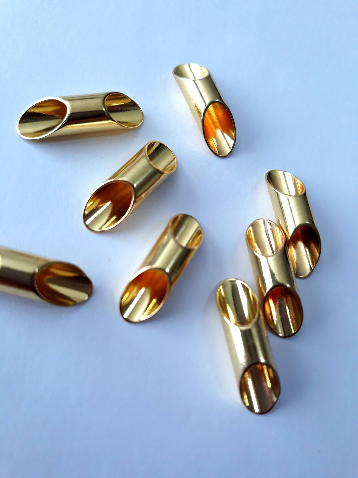 Set of 8 Gold Brass Loc Tubes 6mm Hole Sister Locs - Etsy