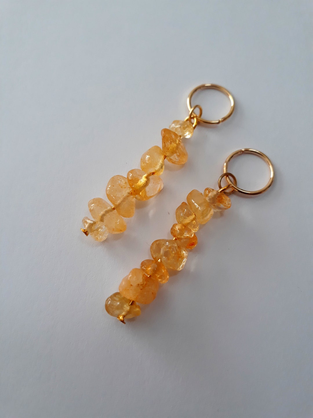 Set of 2 Citrine Gemstone Loc Rings, Loc Jewelry, Braid Jewelry, Braid ...