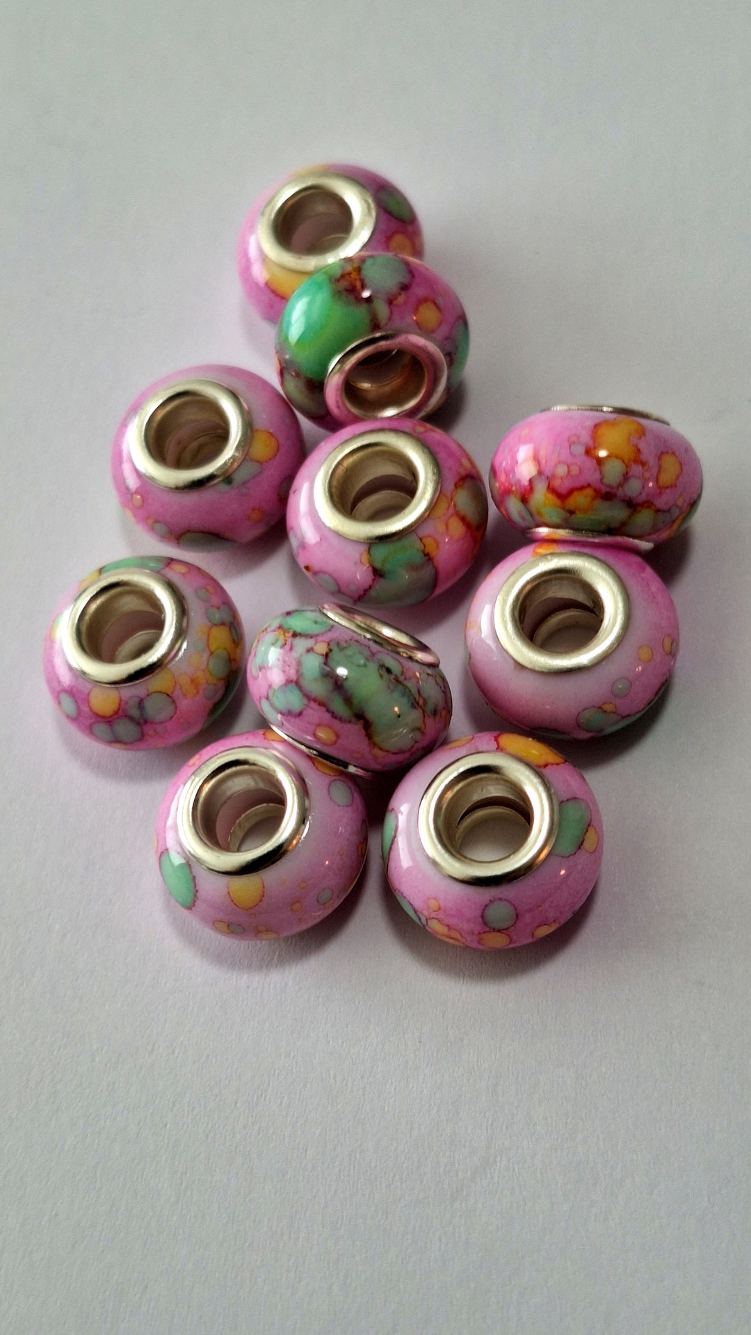 Set of 10 Tie Dye Acrylic Loc Beads, Braid Beads, 4mm Hole, Small Loc ...