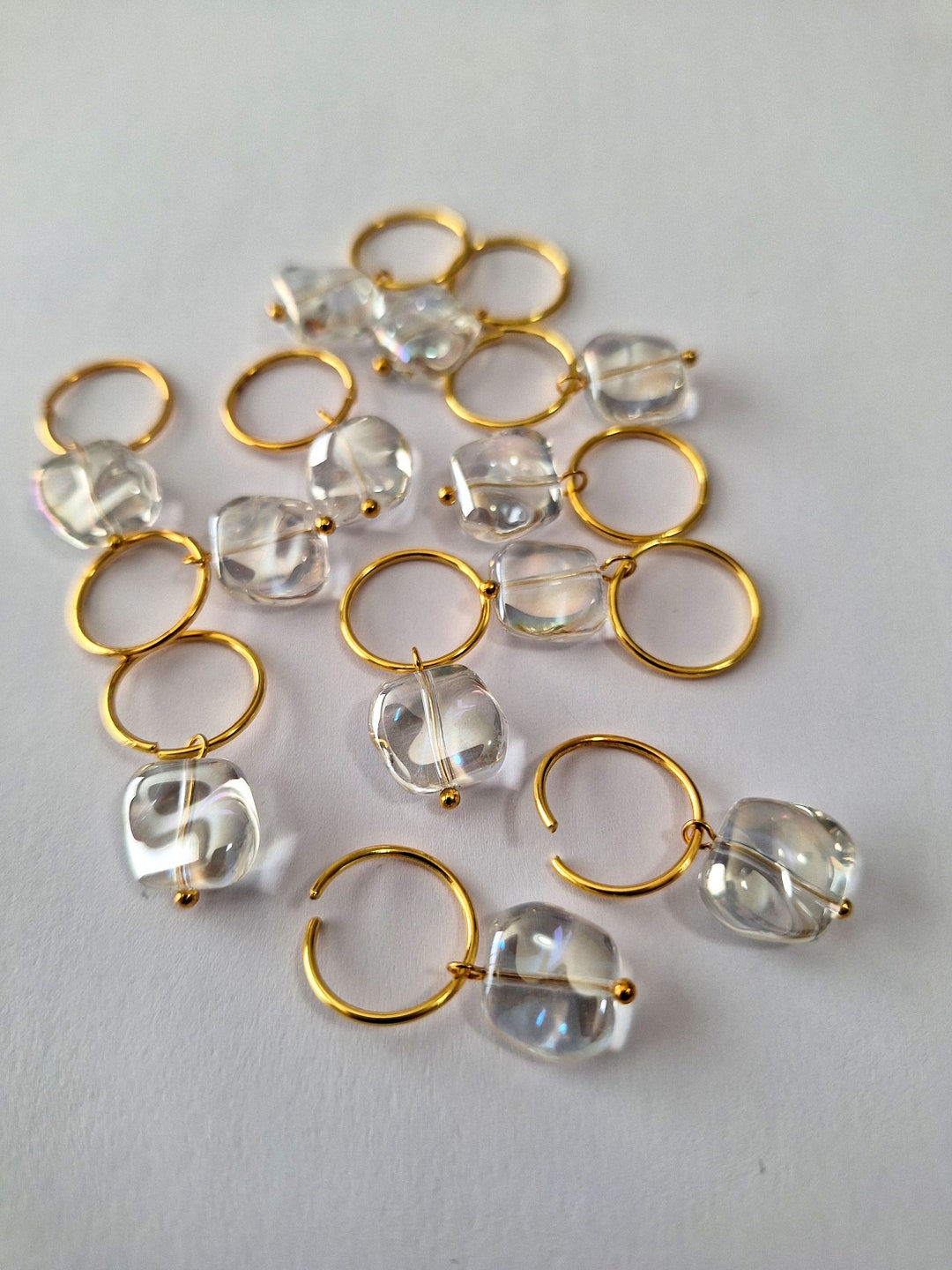 Set of 12 Electroplated Glass Loc Rings, Loc Jewelry, Braid Jewelry ...