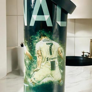 Soccer Custom Ronaldo CR7 Sports Water Bottle, Name Personalized 20oz ...