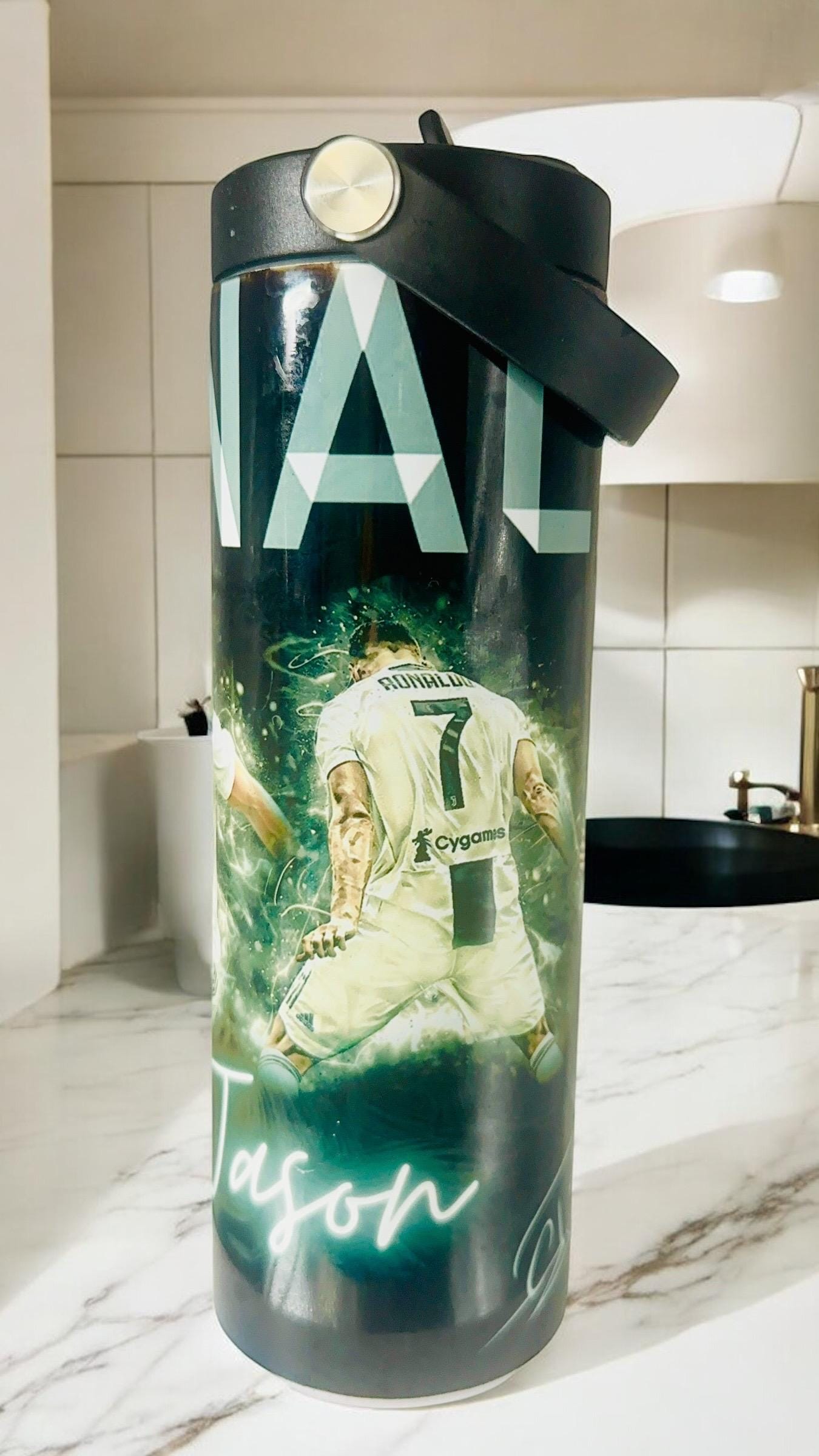 Custom Ronaldo CR7 Soccer Water Bottle: Personalized 20oz Tumbler - Etsy