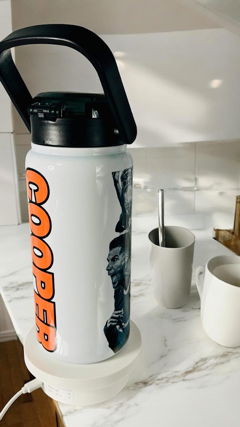 Personalized Ronaldo CR7 Soccer Water Bottle: 42oz Custom Tumbler - Etsy