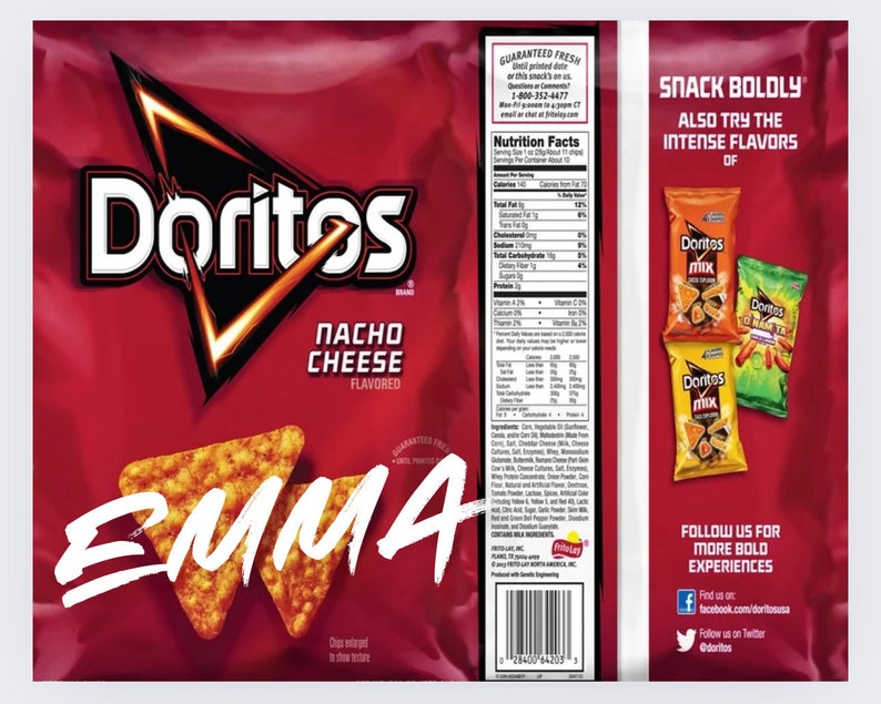 Custom Glitter Tumbler With Doritos Design, Personalized Name, Funny ...