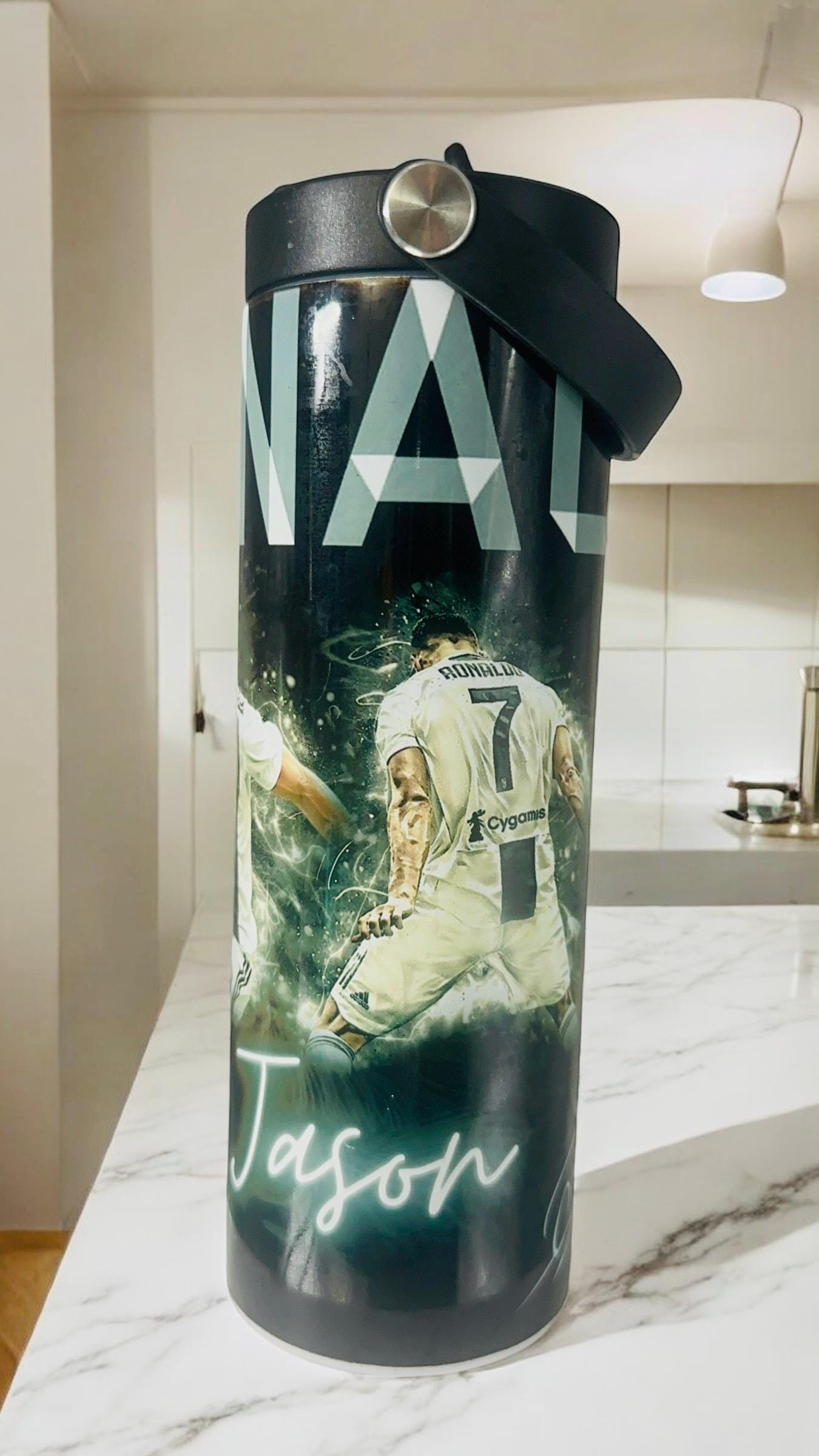 Custom Ronaldo CR7 Soccer Water Bottle: Personalized 20oz Tumbler - Etsy