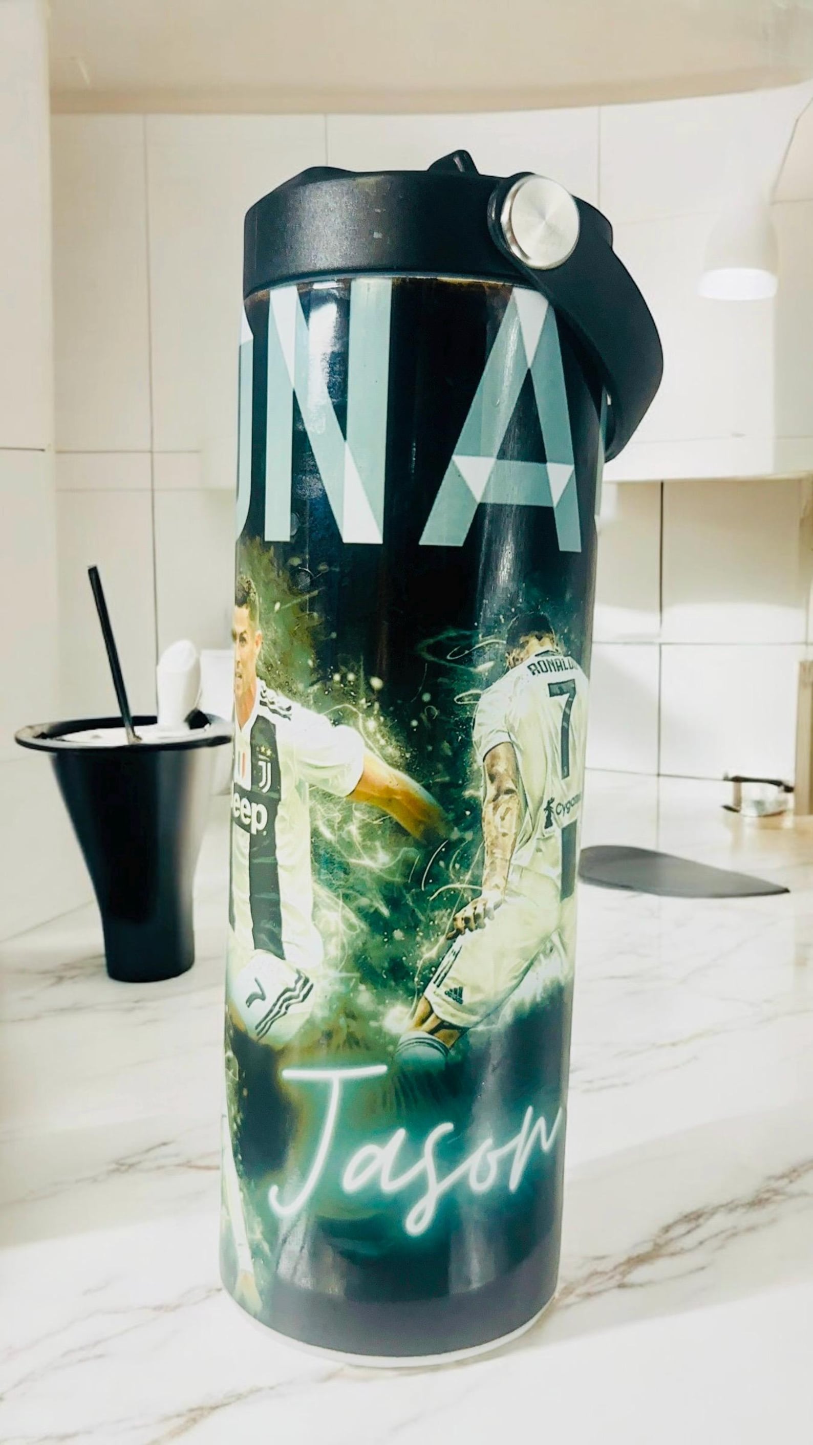 Custom Ronaldo CR7 Soccer Water Bottle: Personalized 20oz Tumbler - Etsy