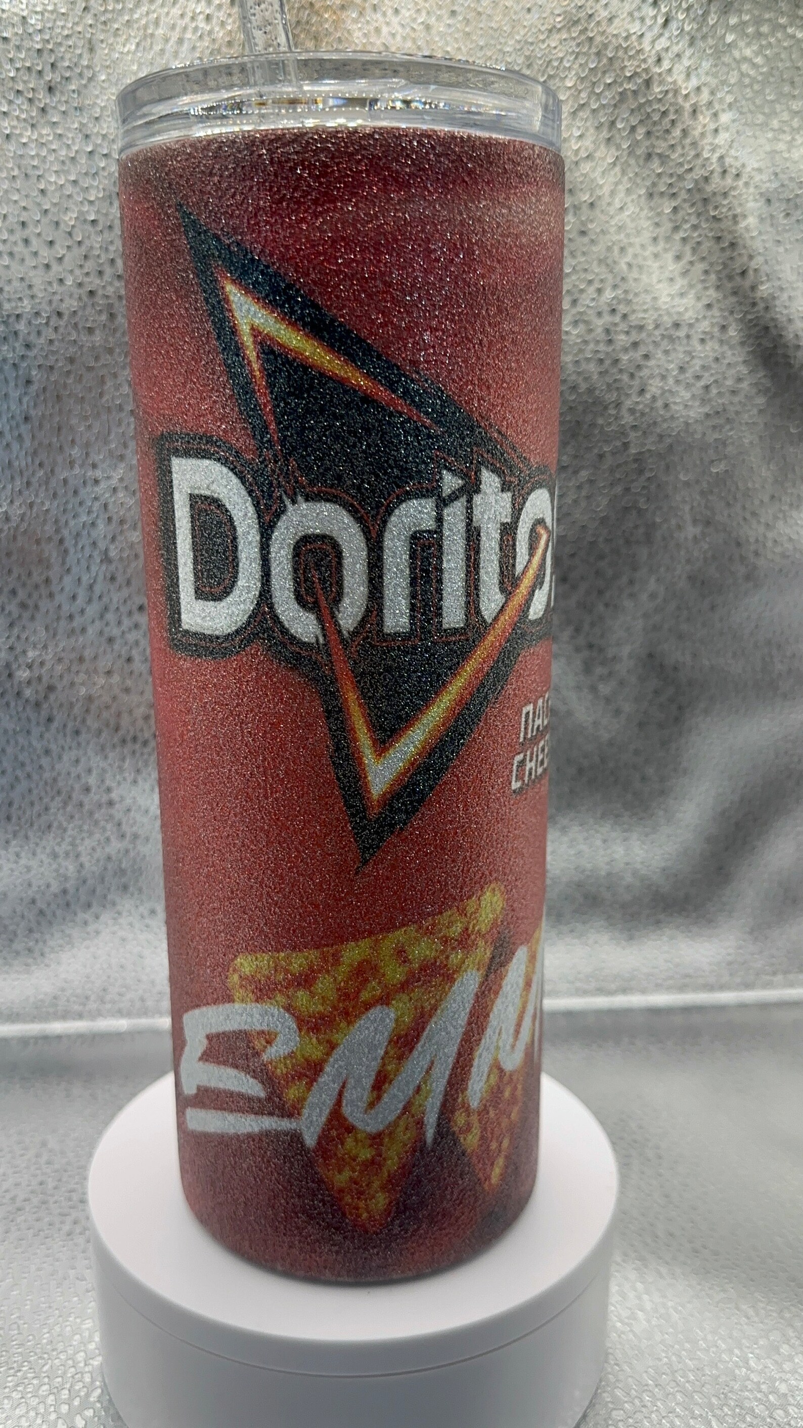 Custom Glitter Tumbler With Doritos Design, Personalized Name, Funny ...