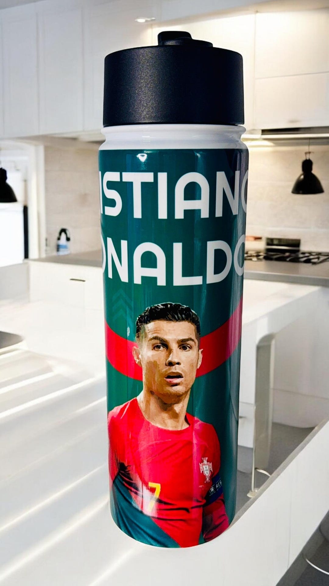 Custom Ronaldo CR7 Soccer Water Bottle: Personalized 22oz Tumbler - Etsy