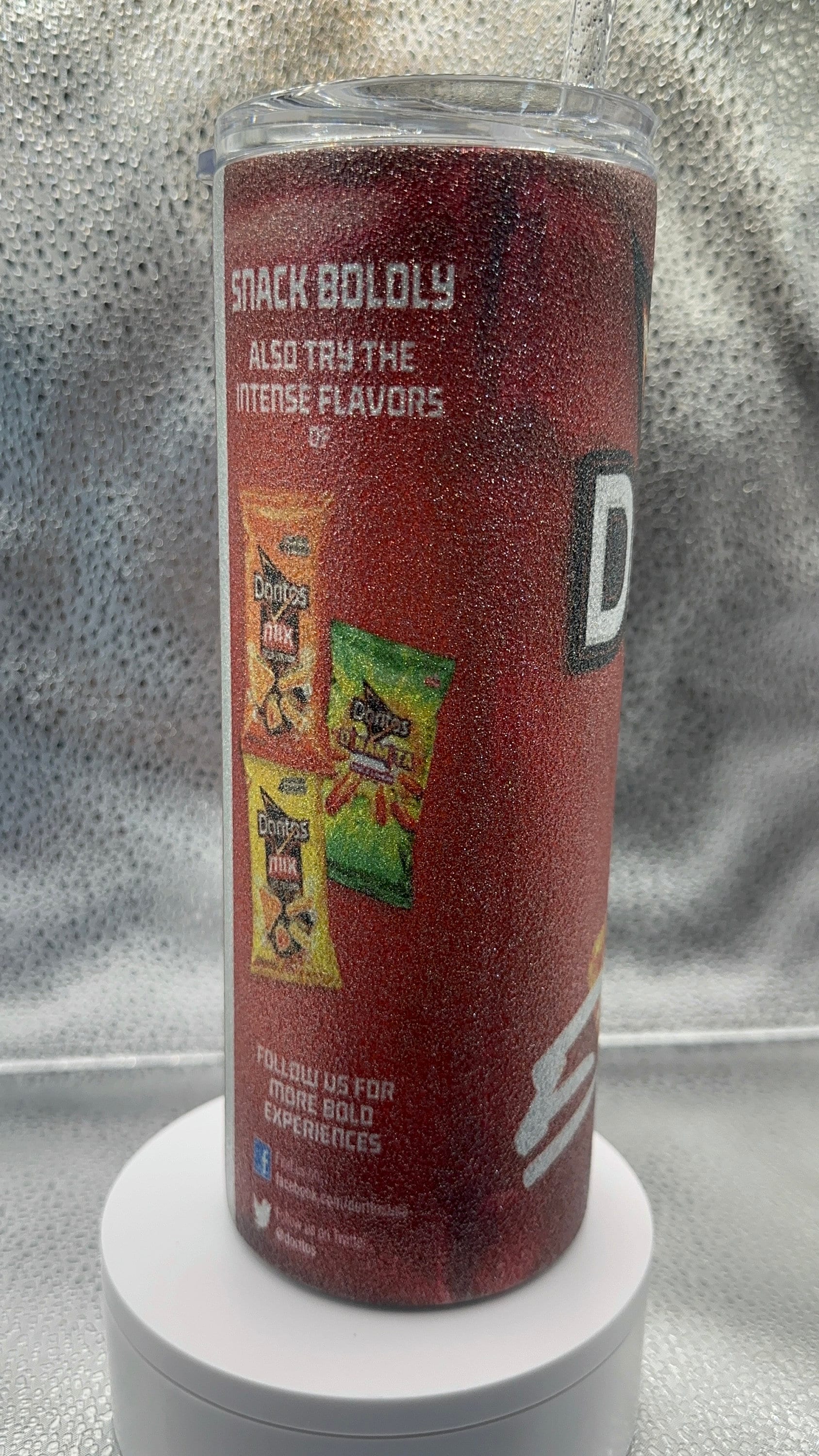Custom Glitter Tumbler With Doritos Design, Personalized Name, Funny ...