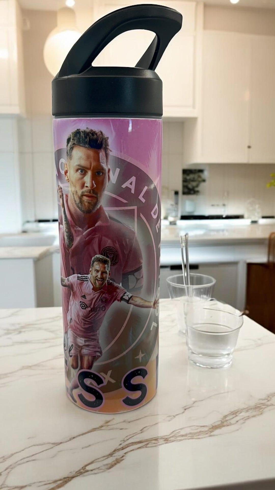 Argentina, Messi Water Bottle, Inter Miami Personalized 20oz Sports Lid ...