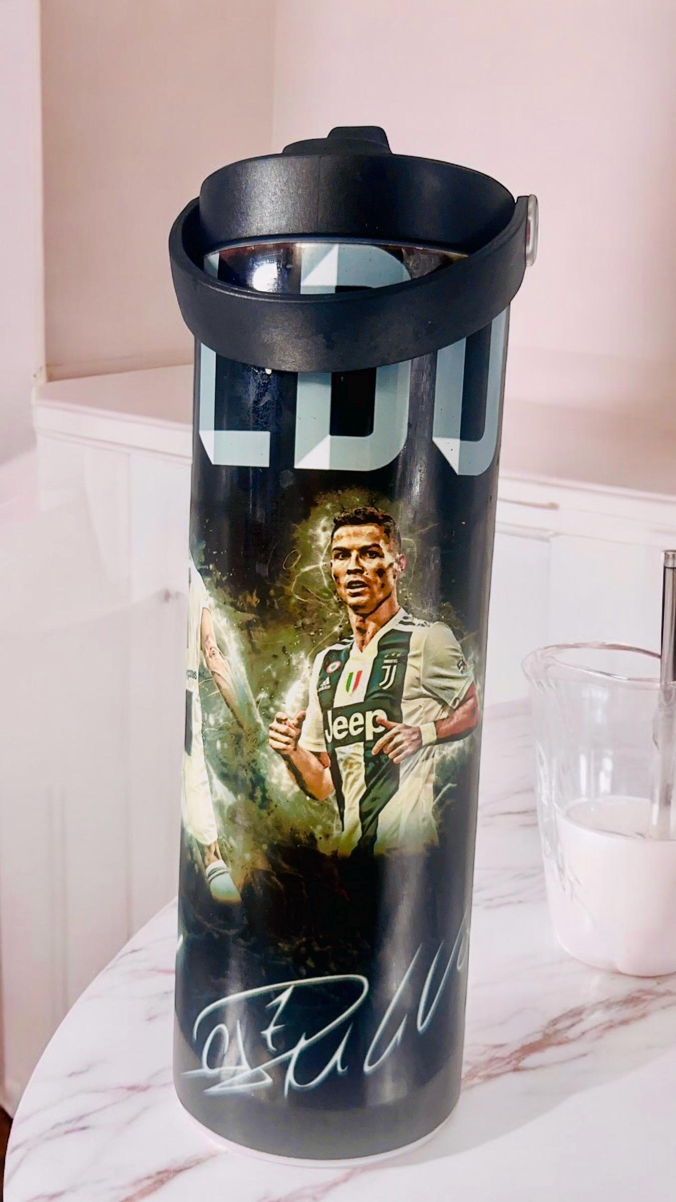 Custom Ronaldo CR7 Soccer Water Bottle: Personalized 20oz Tumbler - Etsy
