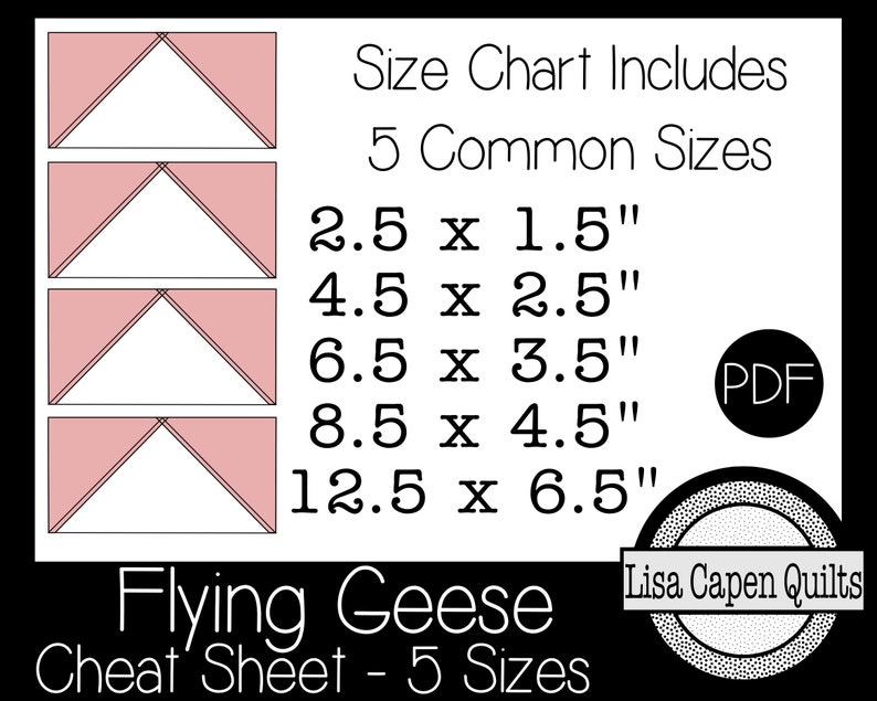 Flying Geese Cheat Sheet for QUILTERS - 2 Different Methods - 5 Common ...