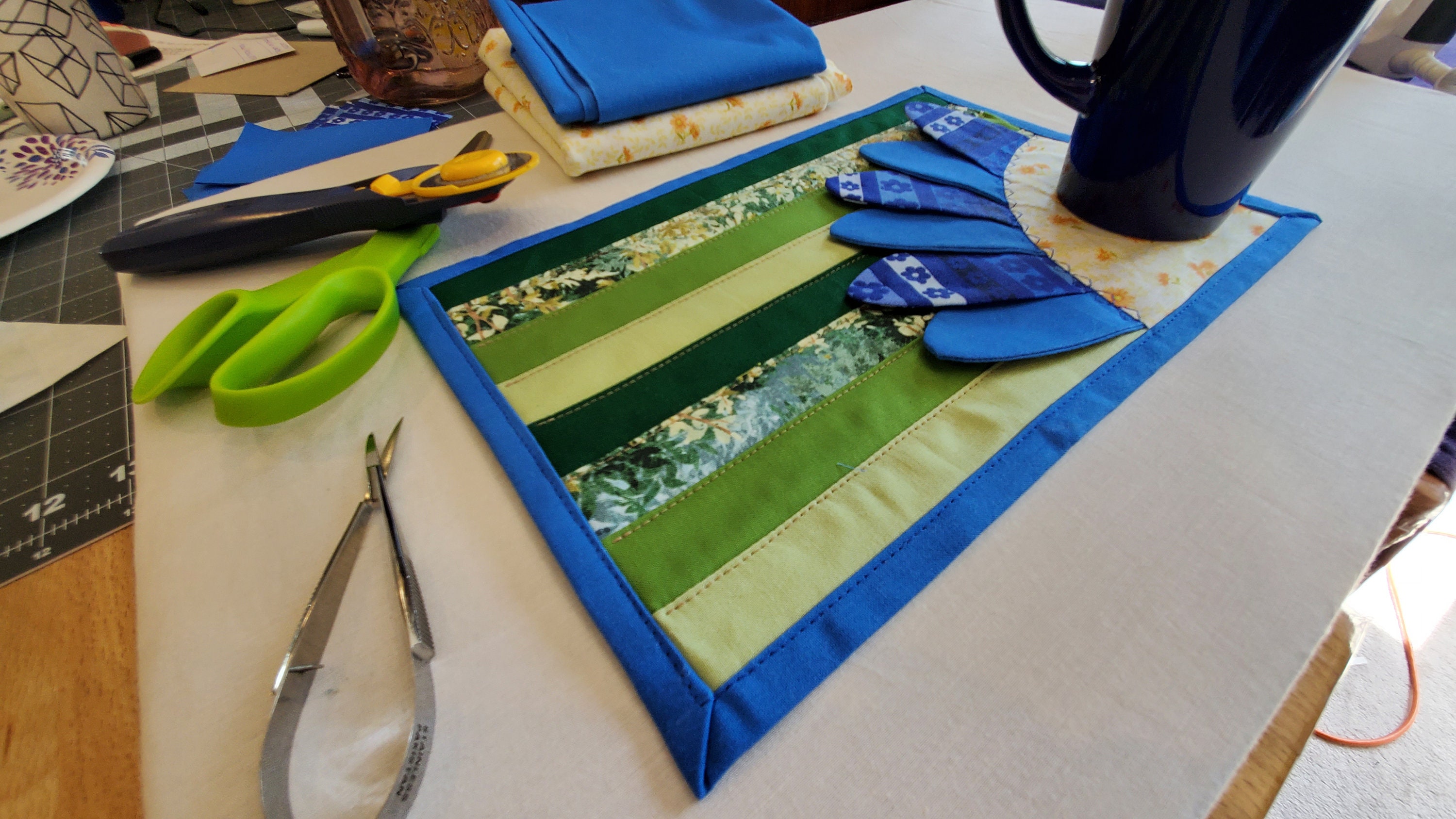 Pretty Petals Mugrug Pattern by Lisa Capen Quilts - 12 X 8" - Instant ...