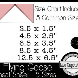 Flying Geese Cheat Sheet for QUILTERS - 2 Different Methods - 5 Common ...