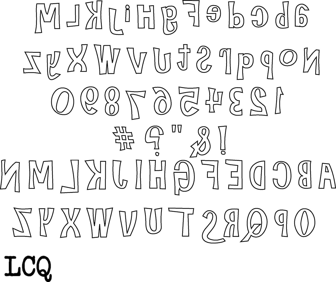 4 Inch Wonky Template Letters and Numbers Upper Case and - Etsy