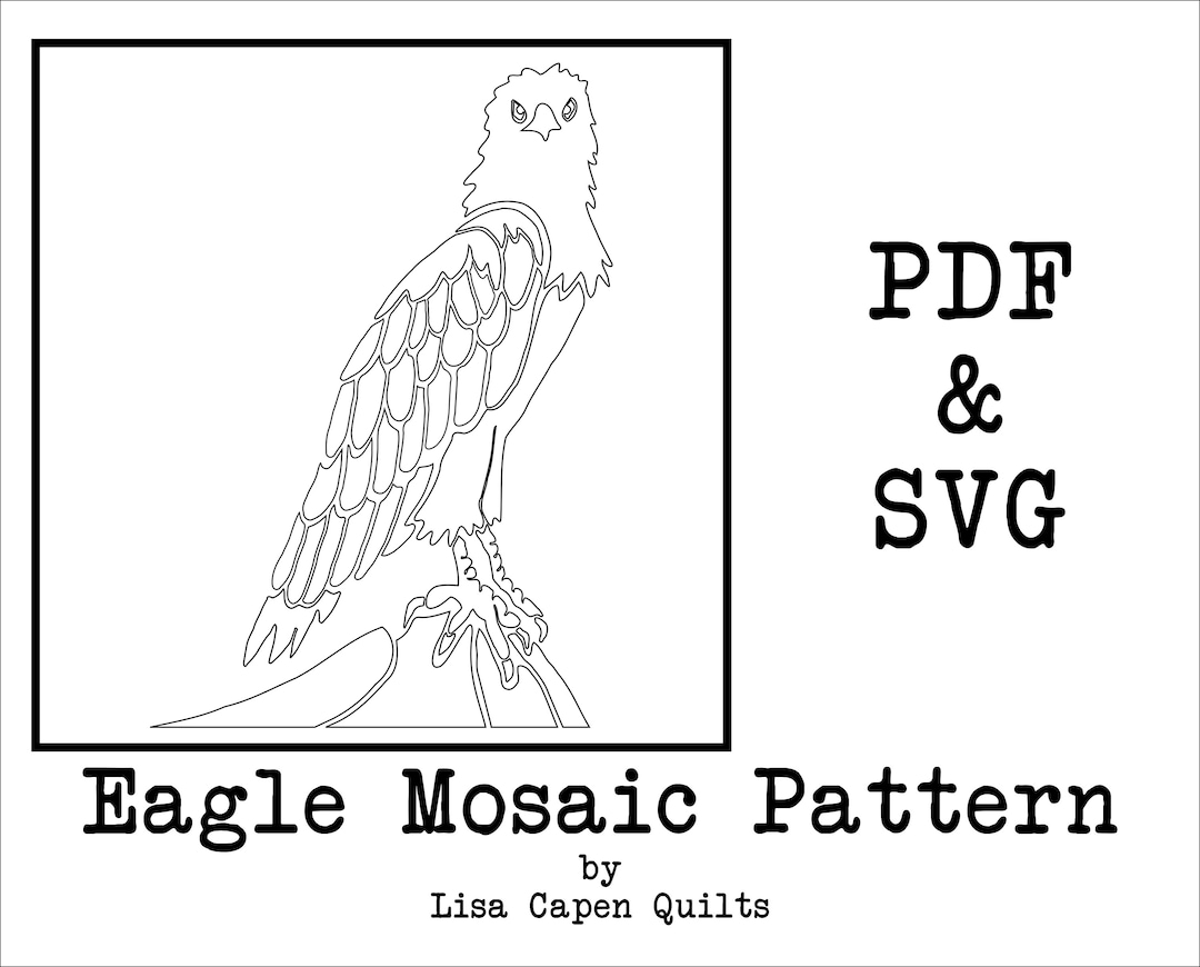 Eagle Mosaic Pattern - Instant Download SVG and PDF - Great for Art ...