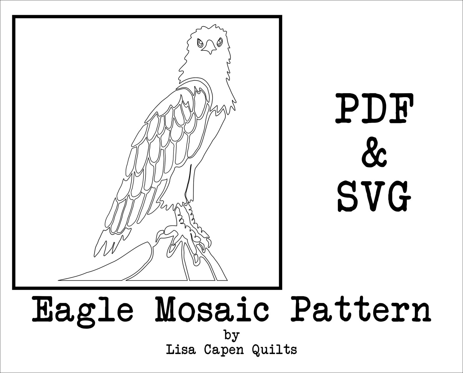 Eagle Mosaic Pattern - Instant Download SVG and PDF - Great for Art ...