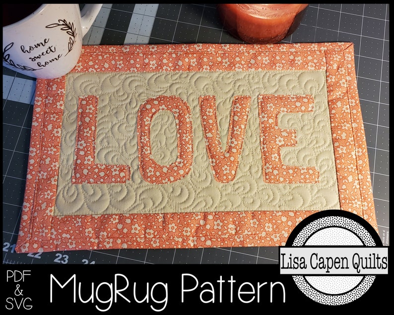 Easy LOVE Applique Mugrug Pattern Instant PDF Pattern - Etsy