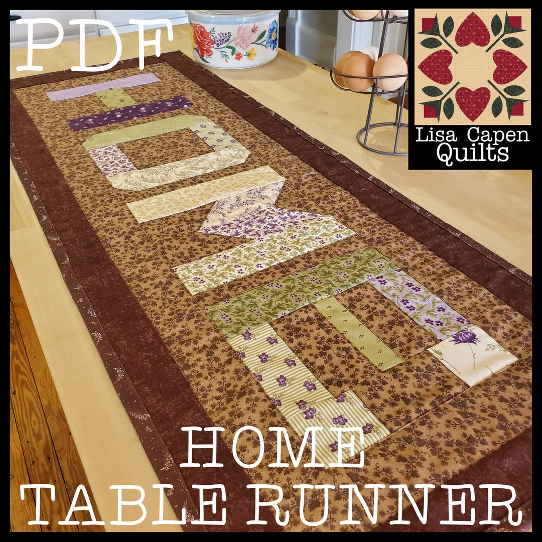 HOME Table Runner - Super Easy Paper Piecing Project Pattern PDF W ...