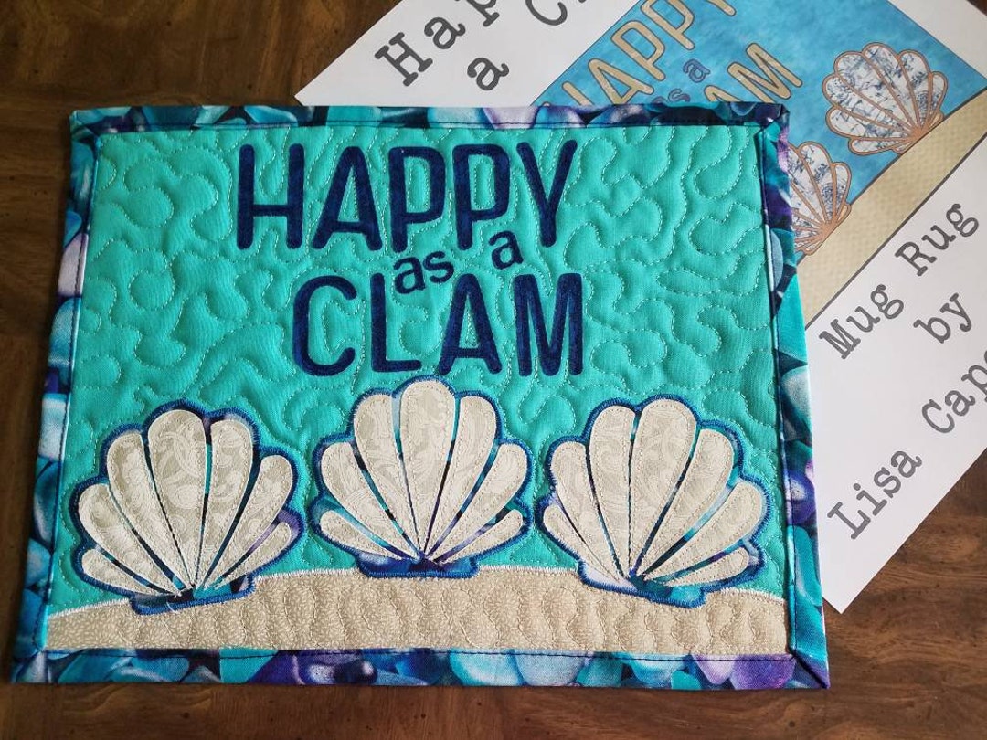 Happy as a Clam - Nautical Beachy Applique Mug Rug Pattern by Lisa ...
